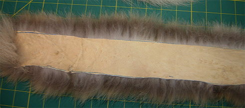 After acquiring a pelt that is garment tanned, mark the strips you want ...